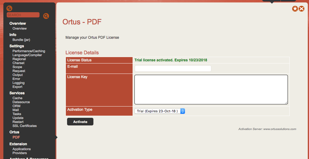 Ortus PDF Extension - Documentation